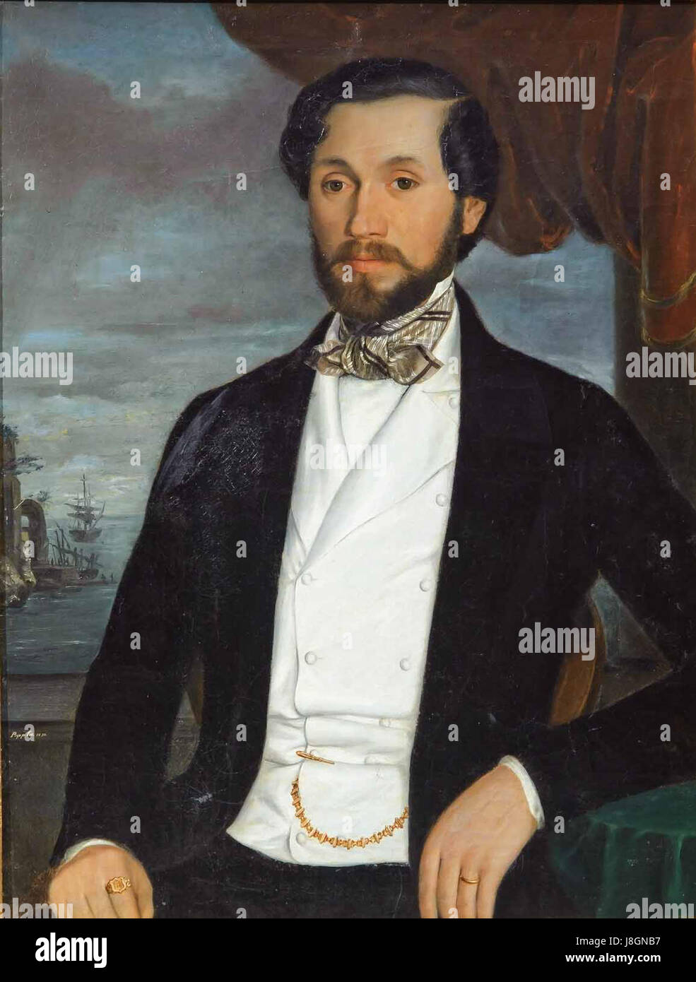 This is a portrait titled 'Portretul lui Carol Popp de Szathmari,' by ...