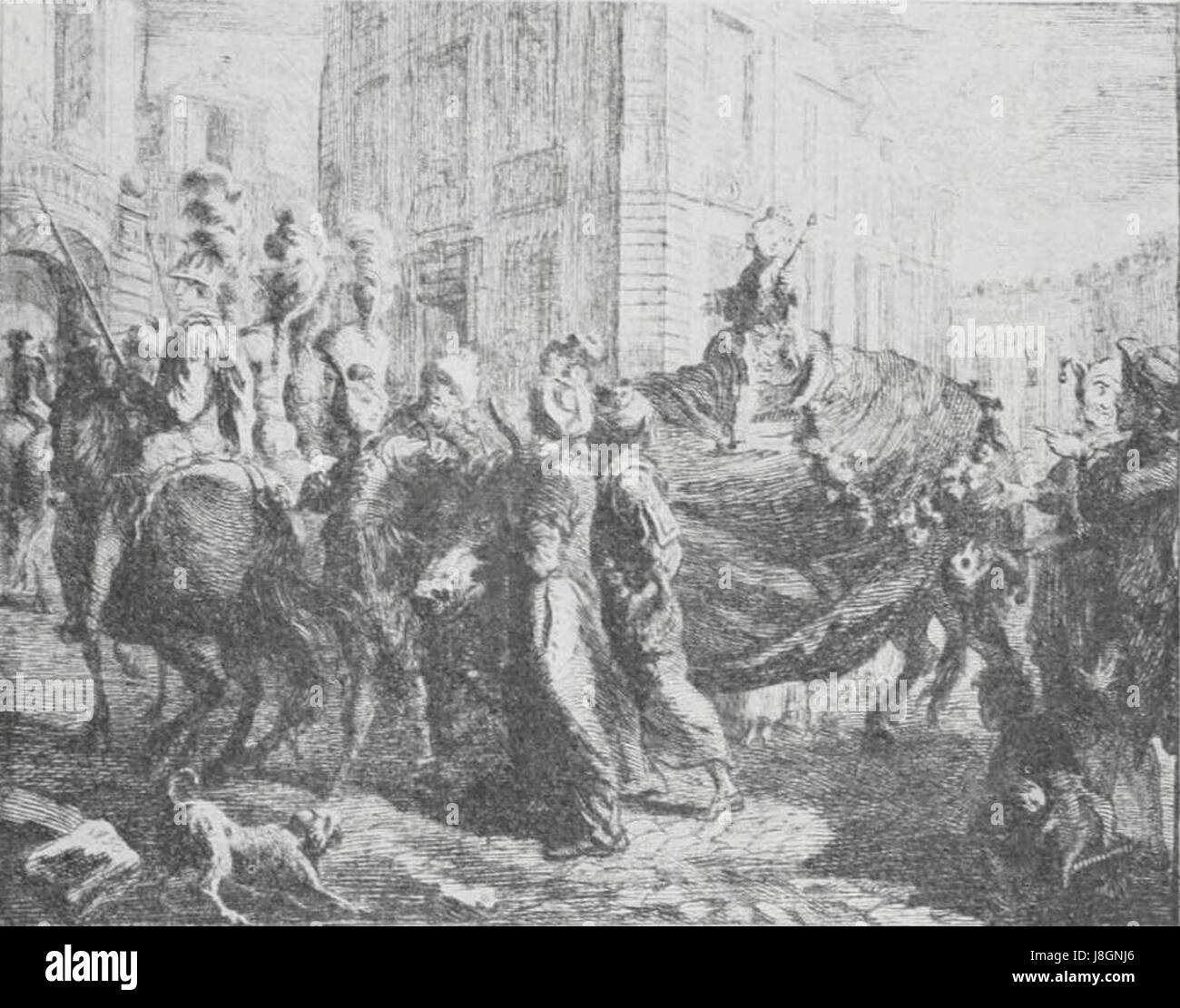 A historical piece detailing the 'Marche du boeuf gras' (Fat Ox Market ...