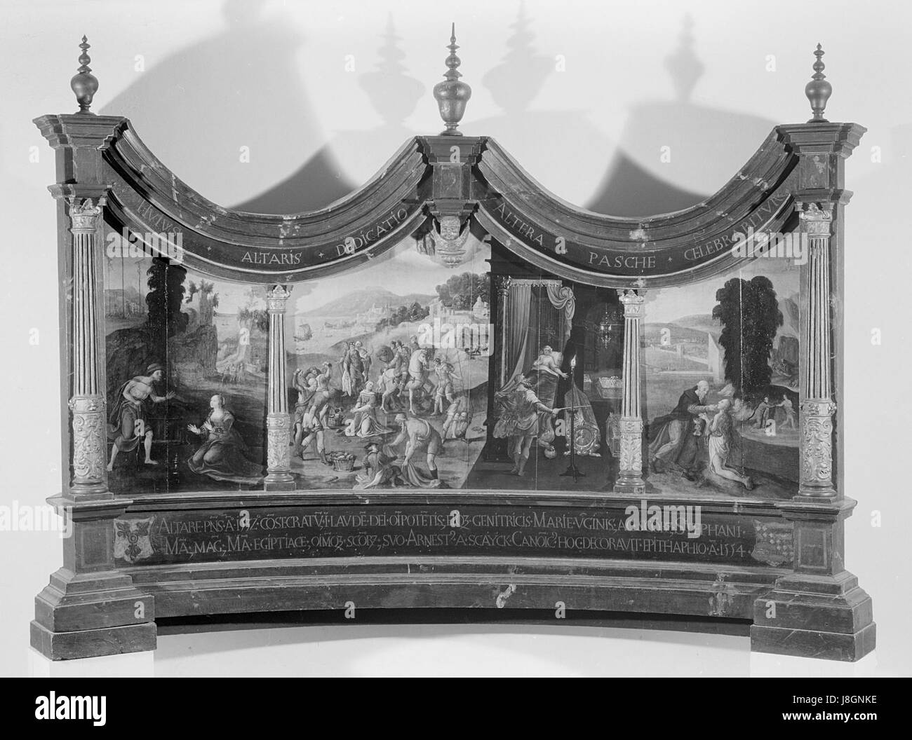 Drieluik met de steniging van Stephanus en de legende van het vinden ...