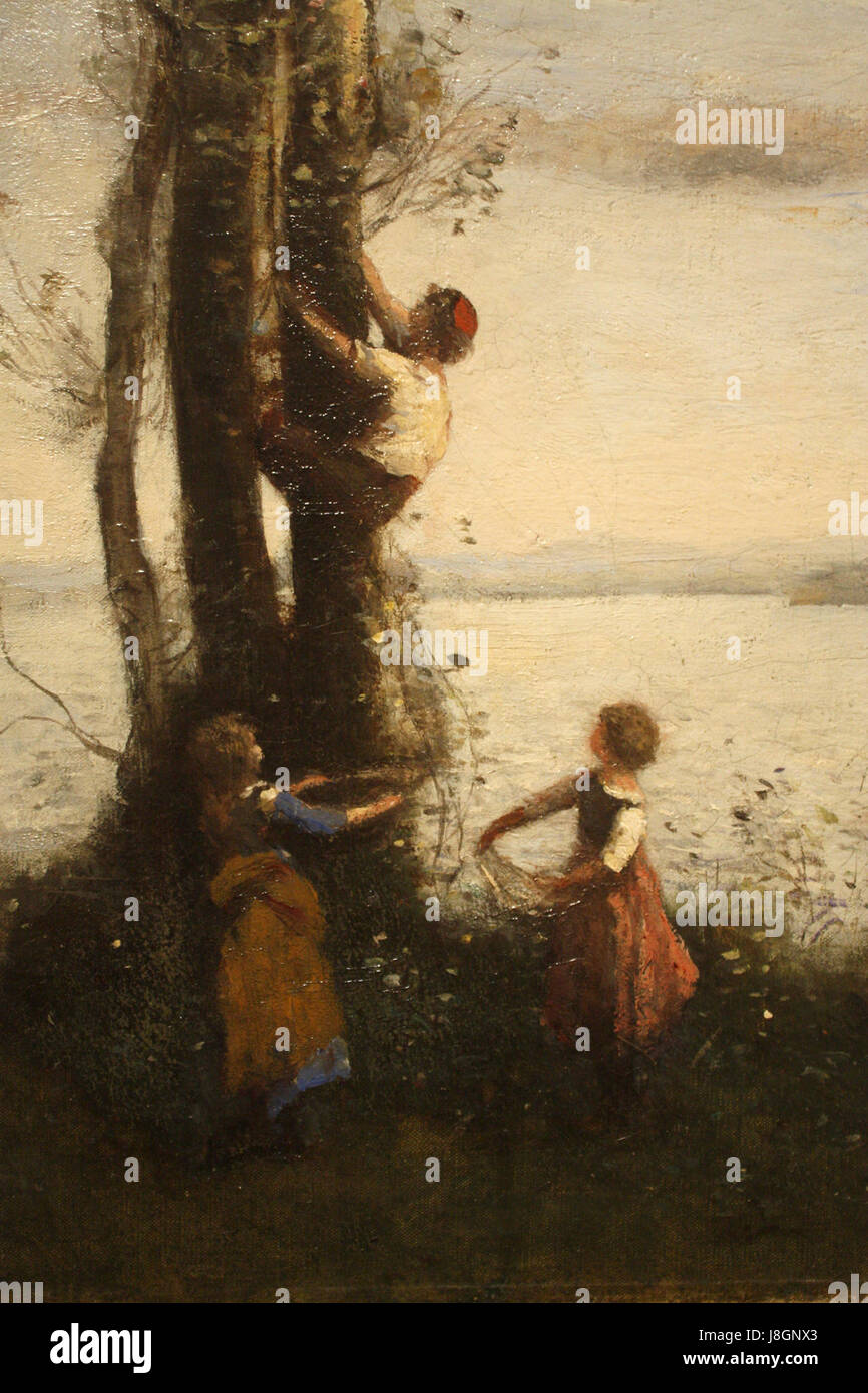 Jean-Baptiste Camille Corot's painting 'The Little Bird Nesters' (1873â ...