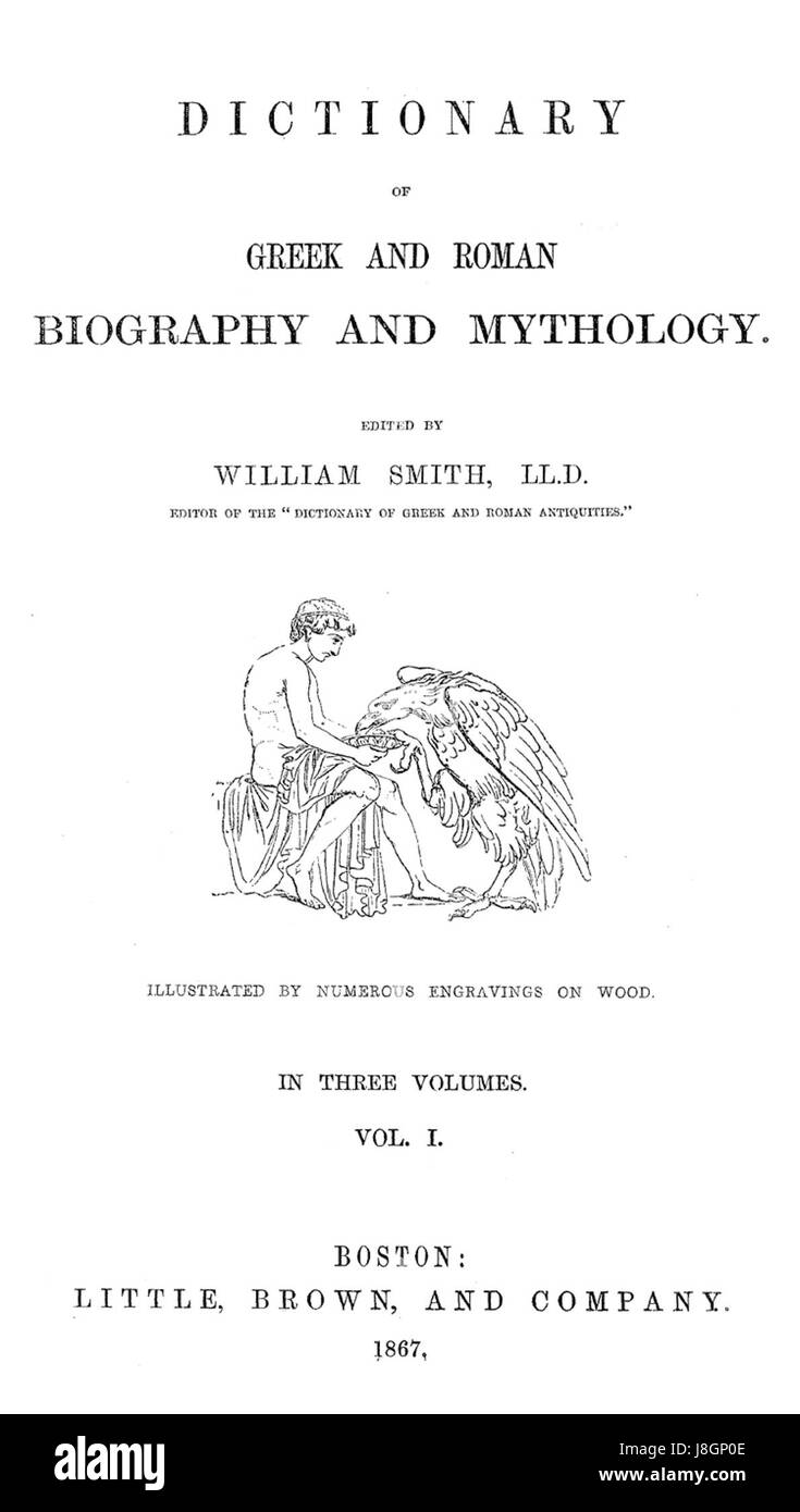 Dictionary of Greek and Roman Biography and Mythology TITLE Stock Photo ...