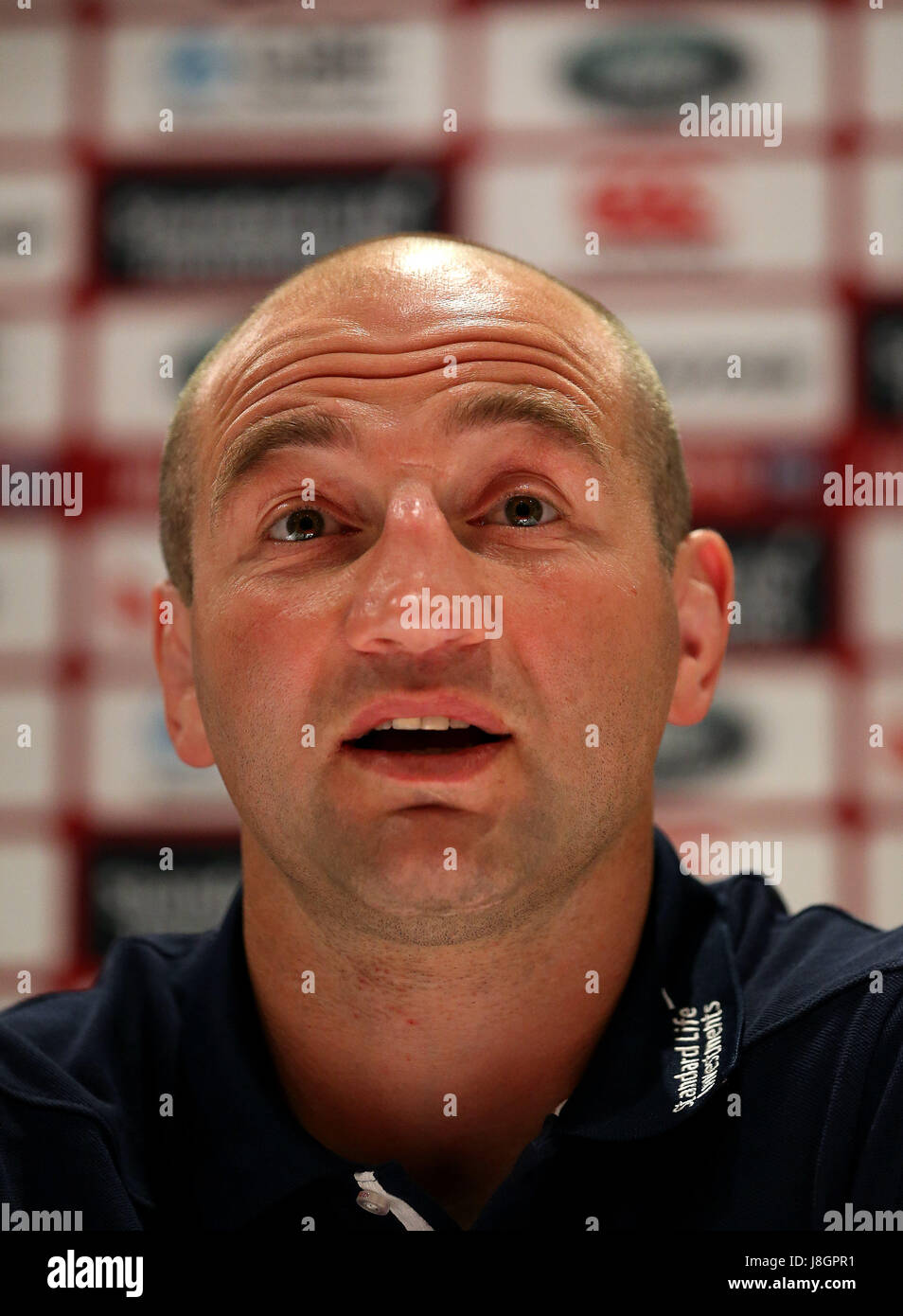 Steve borthwick during press conference at the royal garden hotel hi ...