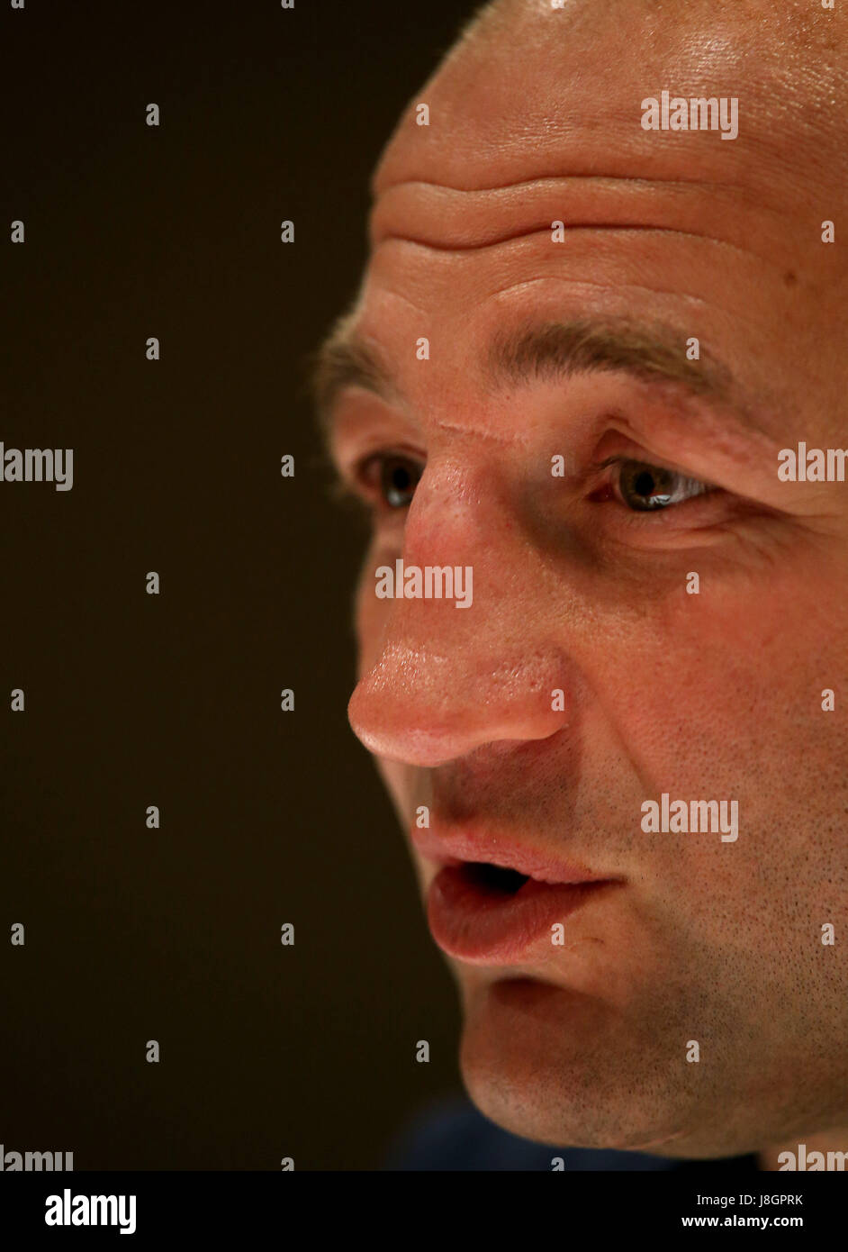 Steve Borthwick during a press conference at The Royal Garden Hotel ...
