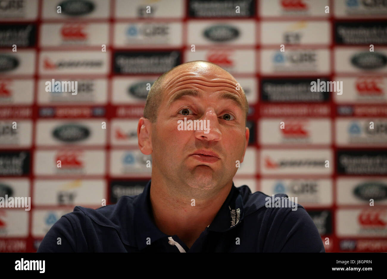 Steve Borthwick during a press conference at The Royal Garden Hotel ...
