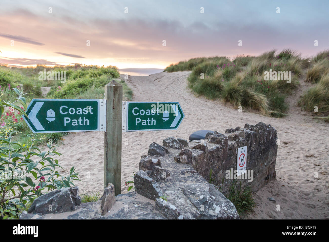 Coastal Path sign at Instow Stock Photo - Alamy