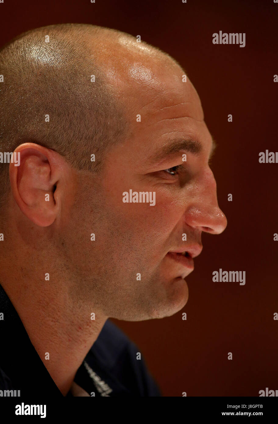 Steve Borthwick during a press conference at The Royal Garden Hotel ...