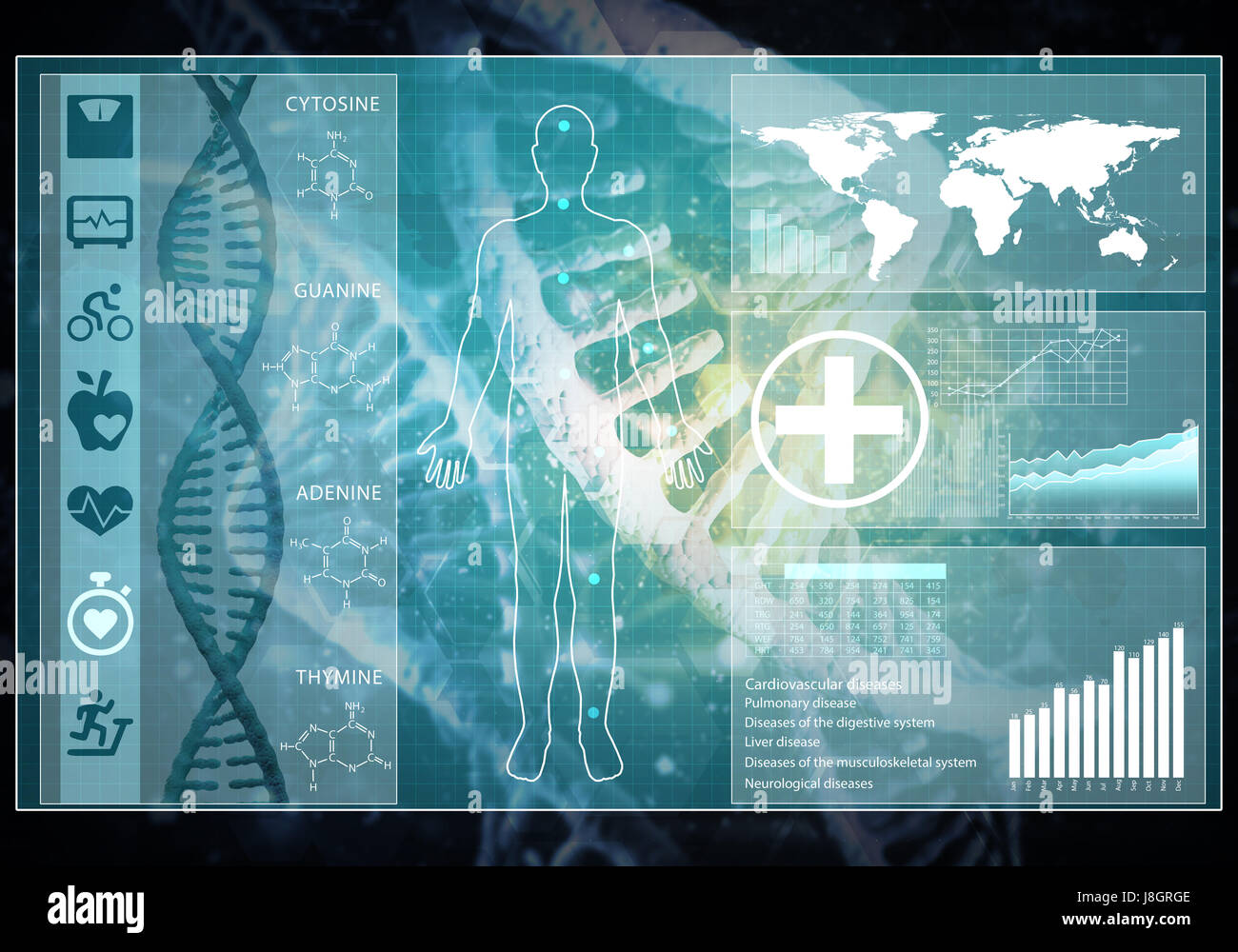 Medicine user interface Stock Photo - Alamy