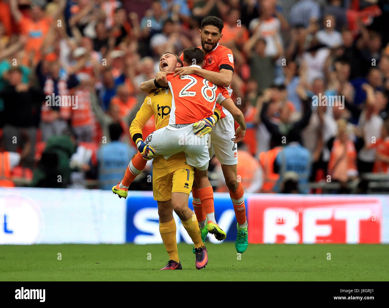 Blackpool goalkeeper sam slocombe hi-res stock photography and images ...