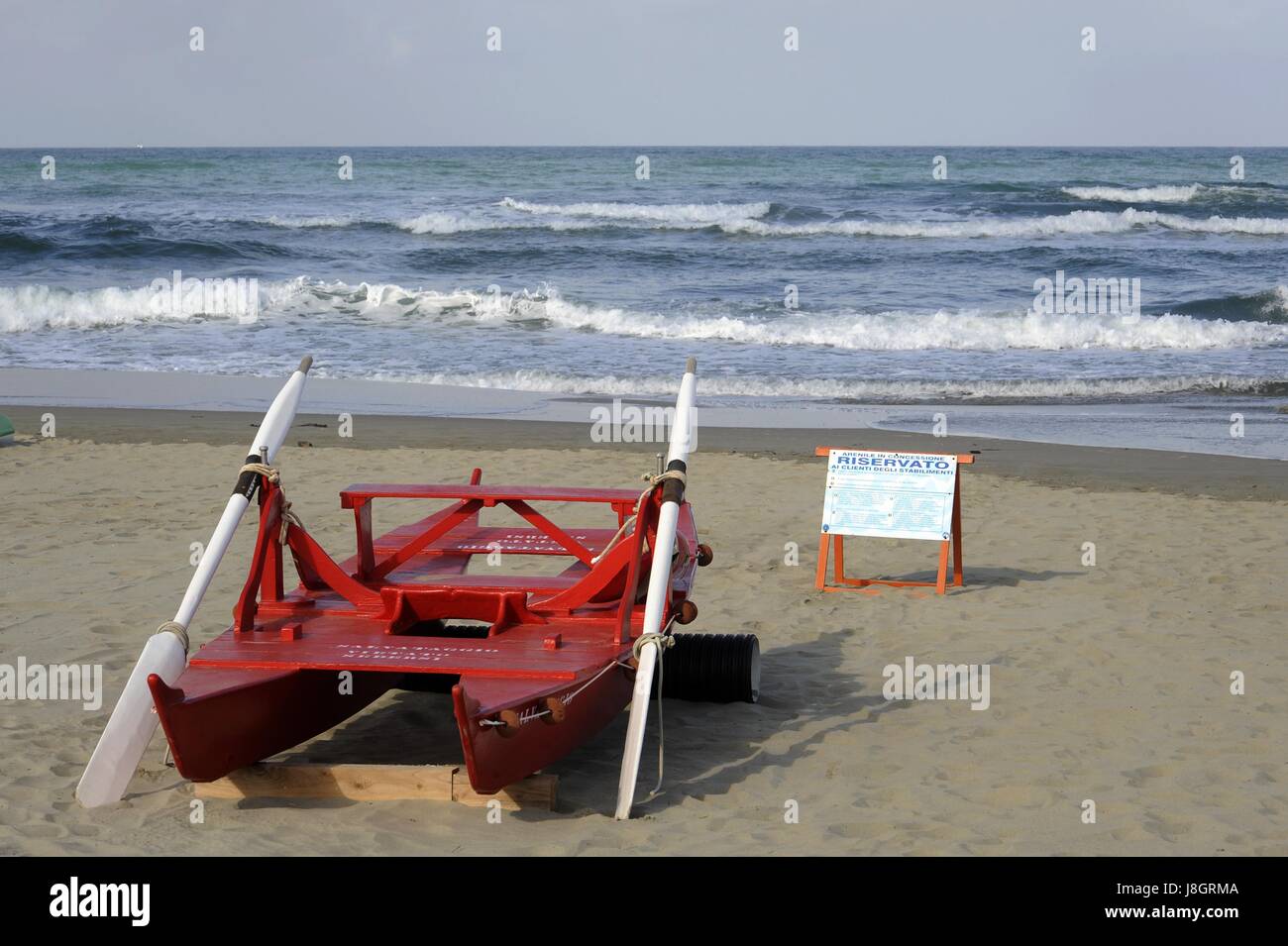 The beach of Viareggio, renowned seaside resort of Versilia, north ...