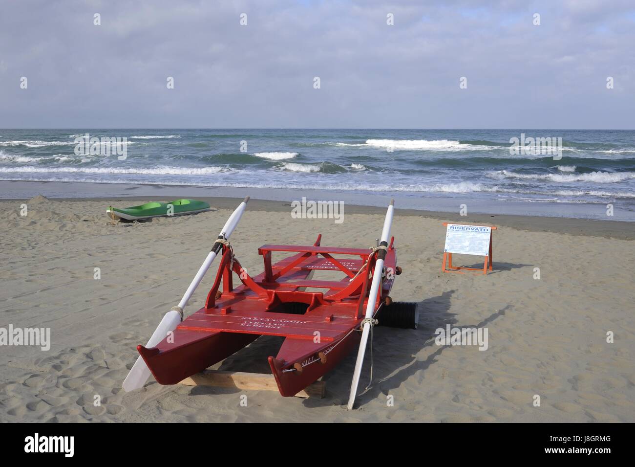 The beach of Viareggio, renowned seaside resort of Versilia, north ...