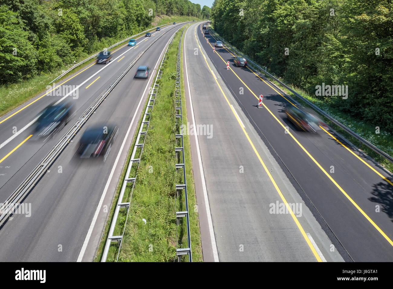 roadworks on German motorway Stock Photo - Alamy