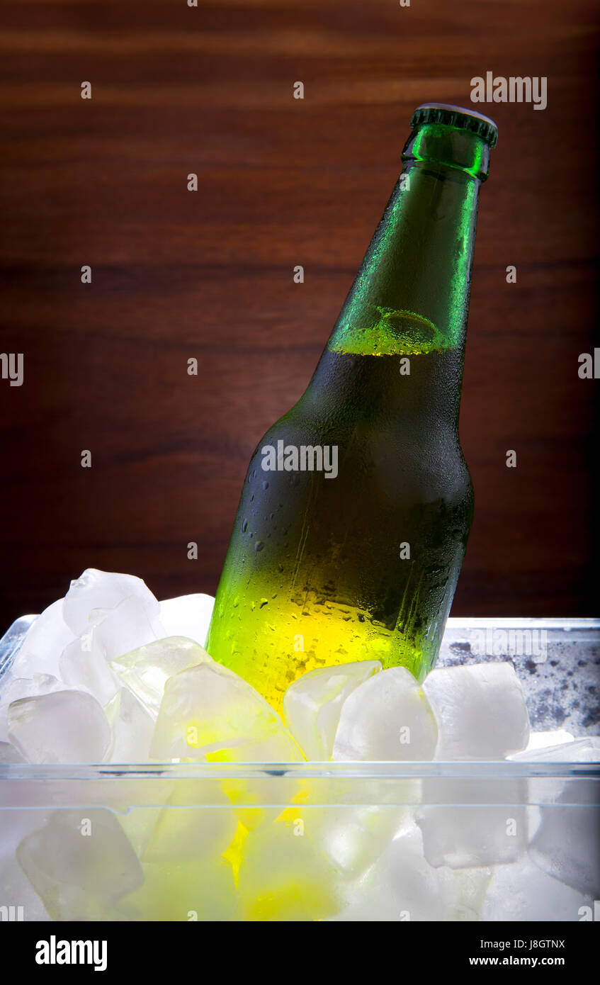 lager beer in ice cooler beverage theme Stock Photo - Alamy