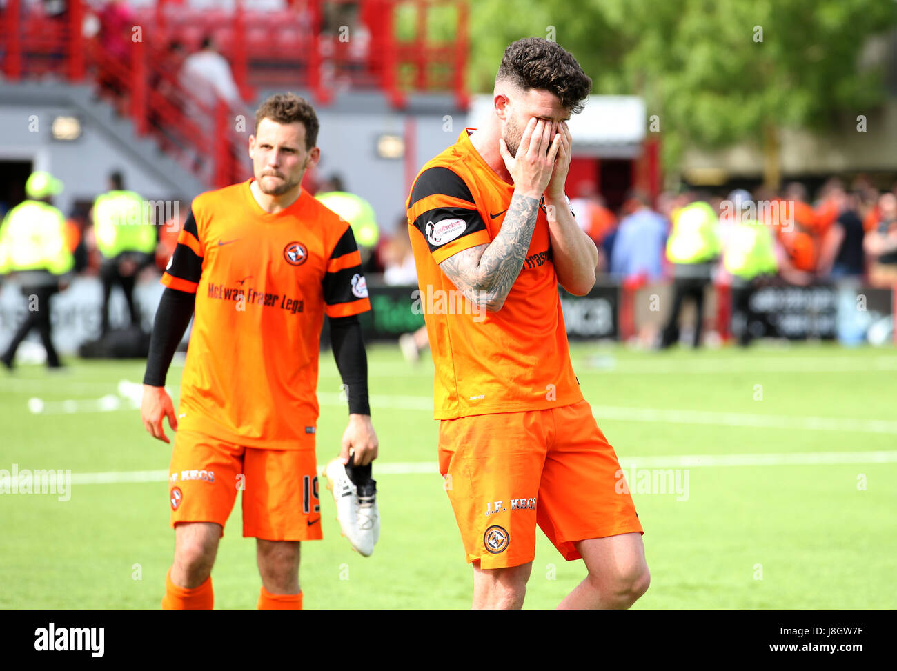 Dundee United's Tony Andreu (left) and Mark Durnan dejected after ...