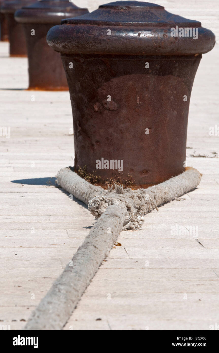 An old rusty bollard in a harbour in Croatia Stock Photo - Alamy