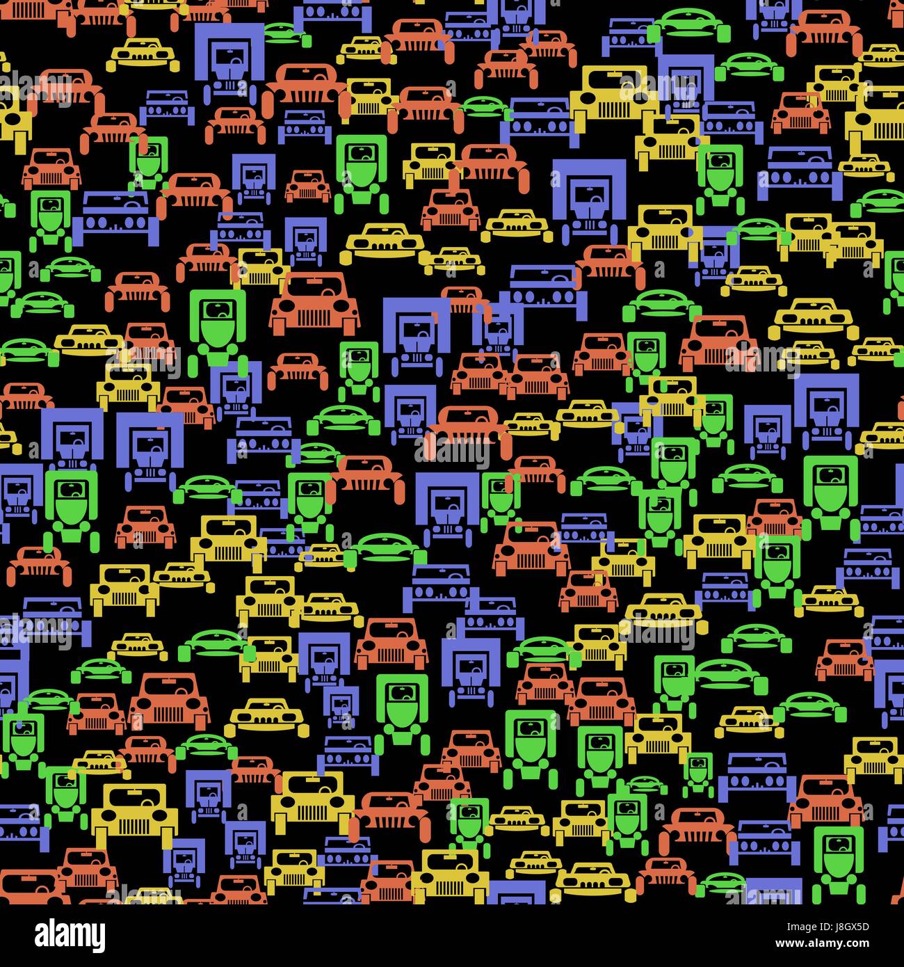 Colored Car Silhouette Seamless Pattern Stock Vector Image & Art - Alamy