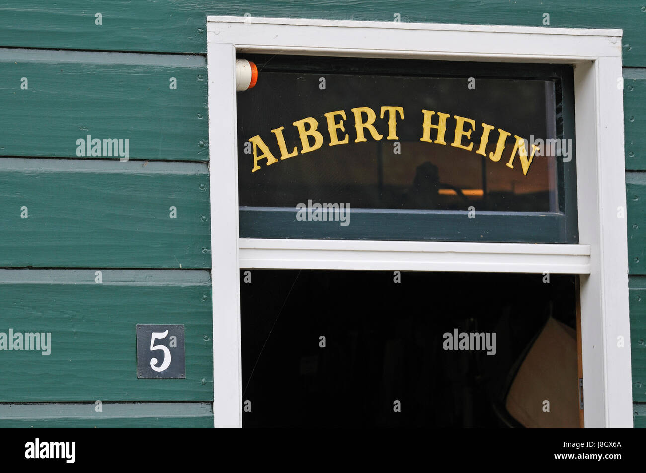Vintage window sign of the Dutch grocery store Albert Heijn Stock Photo ...