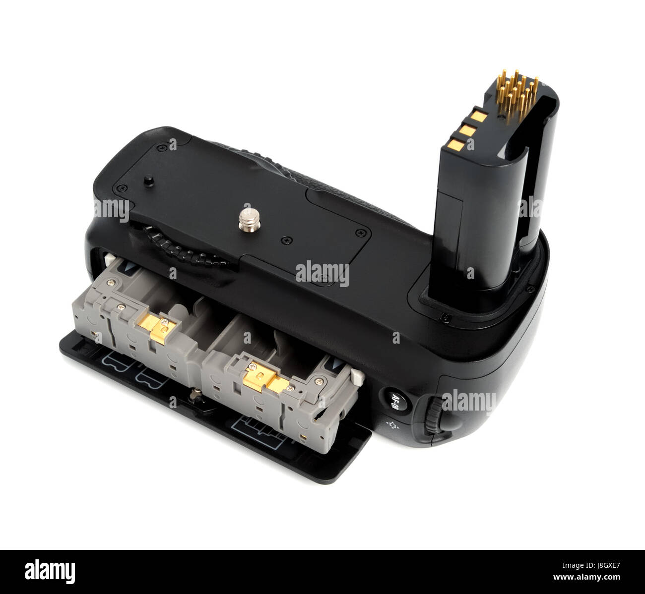 Battery grip for dslr cameras isolated on white background Stock Photo ...