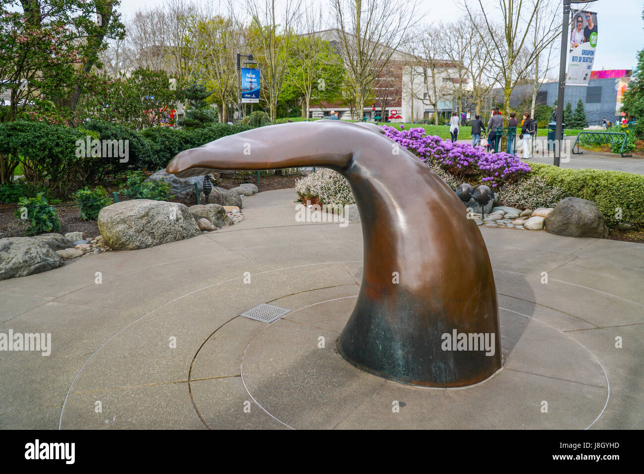 Bronze sculpture at Seattle Center - modern art - SEATTLE / WASHINGTON ...
