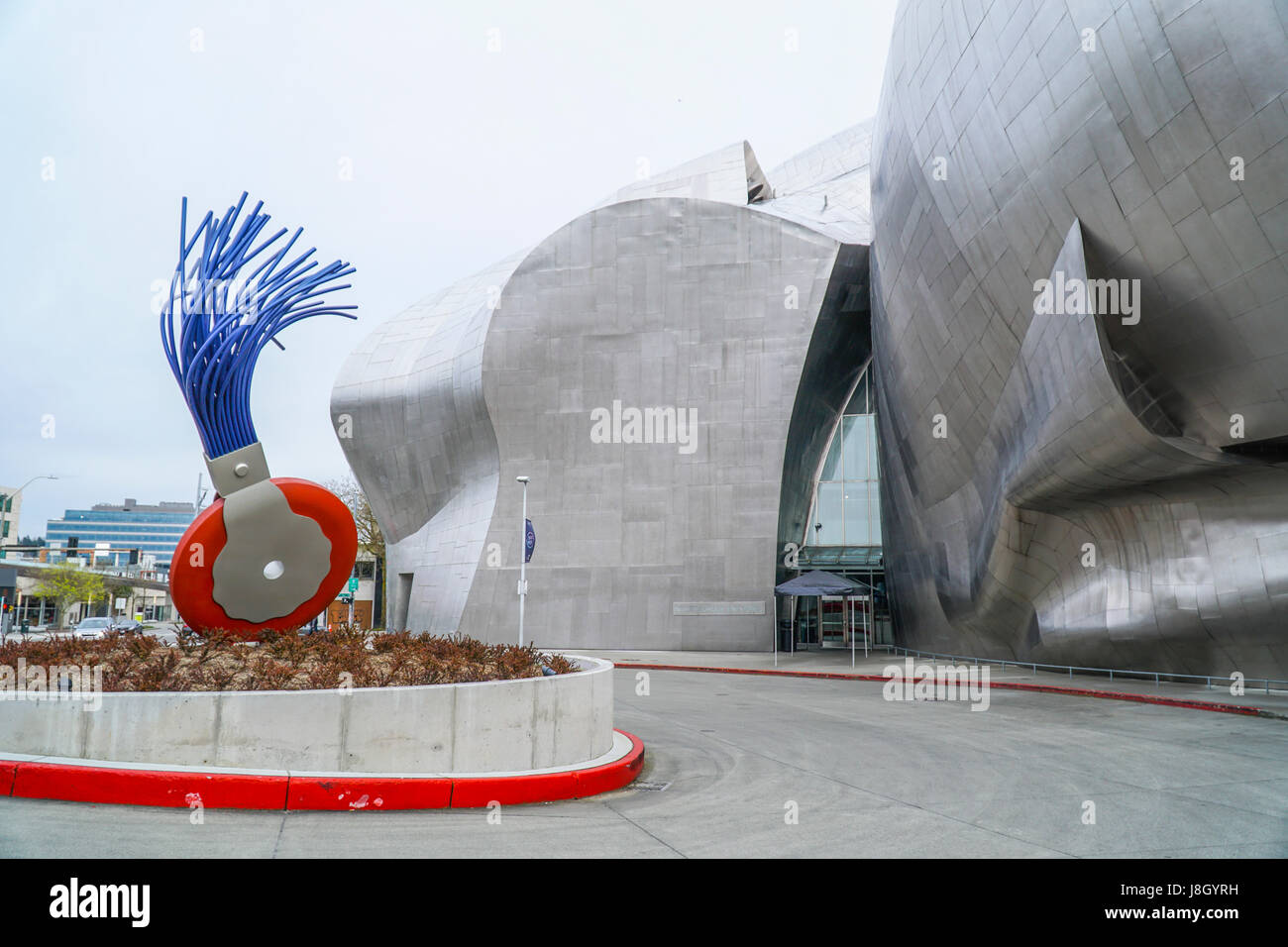 Modern street art sculptures at the Museum of Pop Culture in Seattle ...