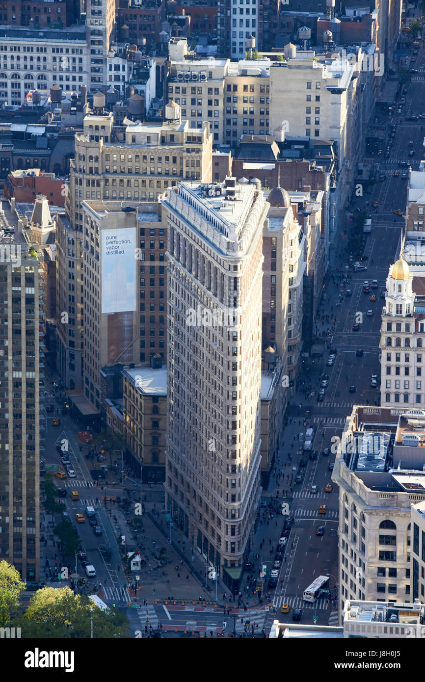 aerial view of the flatiron building fifth avenue and broadway New York ...