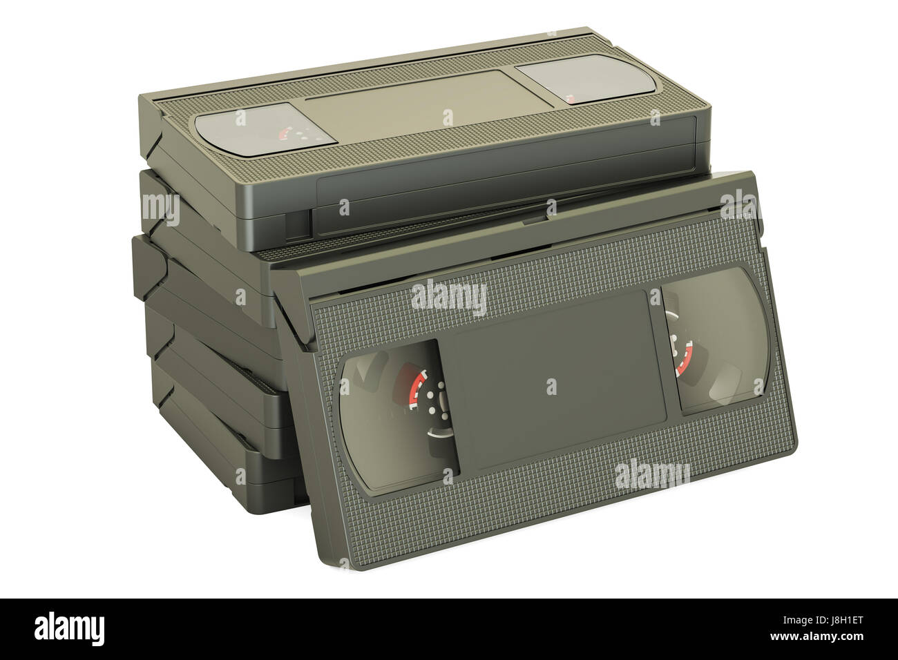 set of videotapes, 3D rendering isolated on white background Stock ...