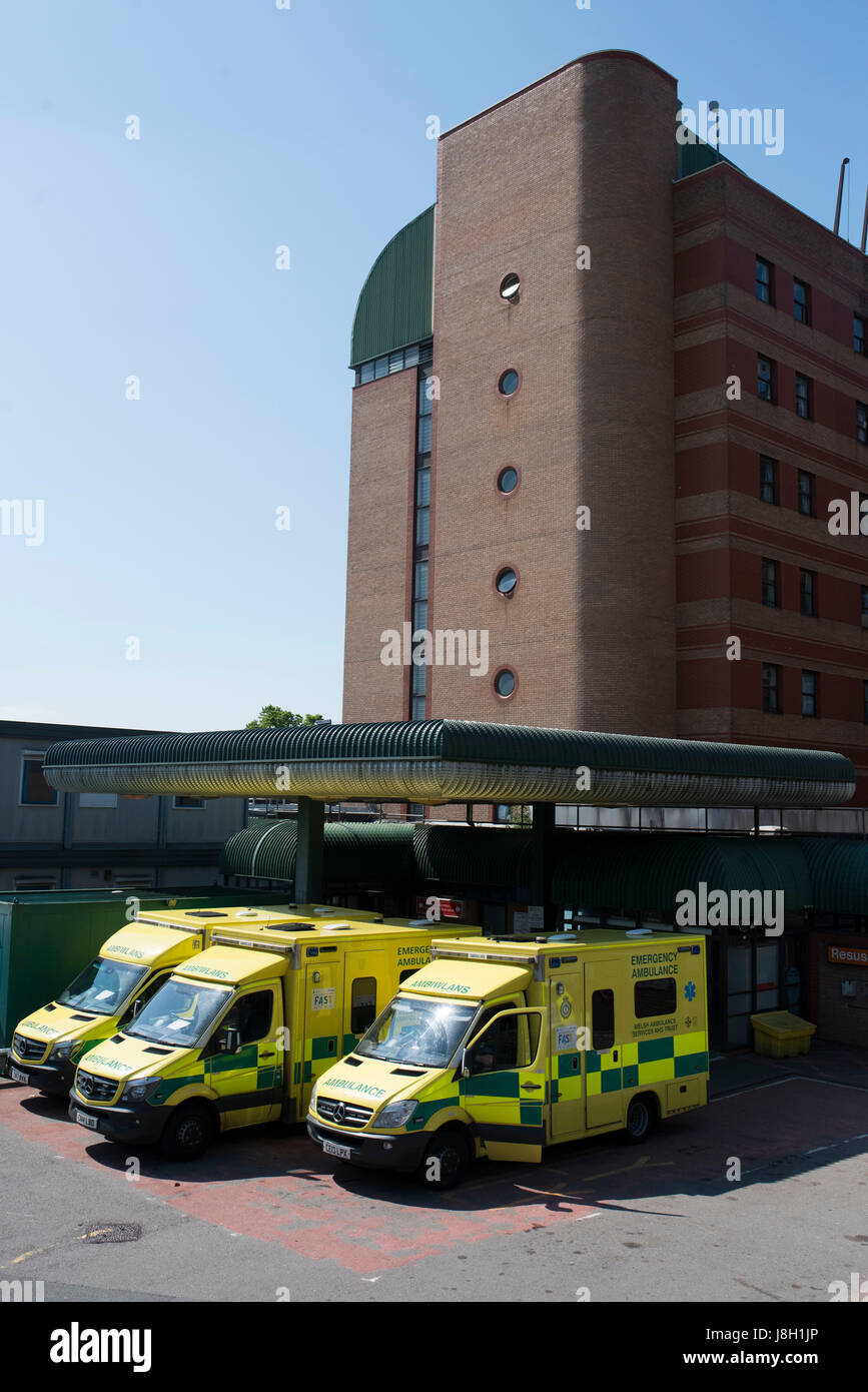 Ambulances seen outside the A&E department of the Royal Gwent Hospital ...
