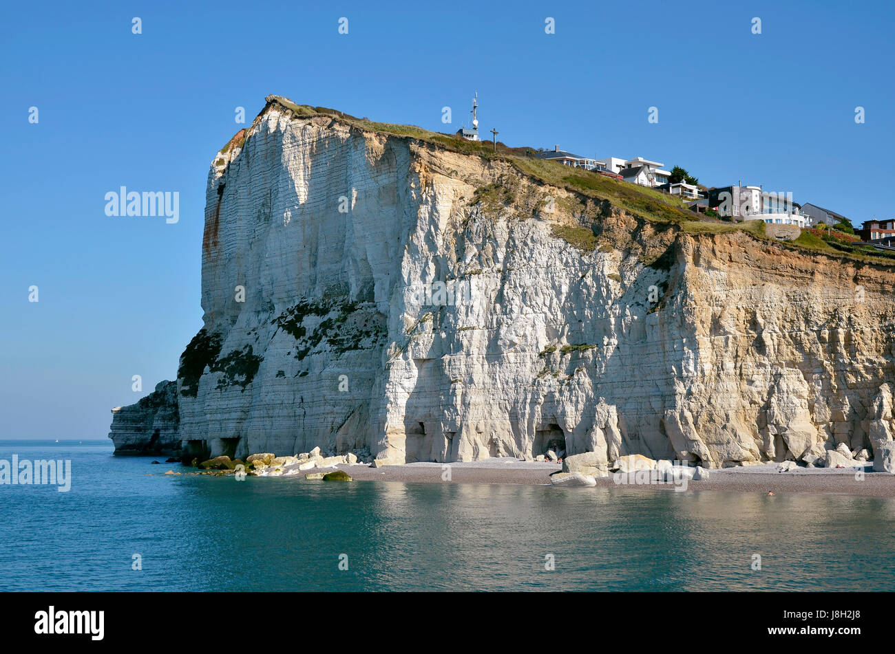 famous, france, cliff, salt water, sea, ocean, water, normandy, blue ...