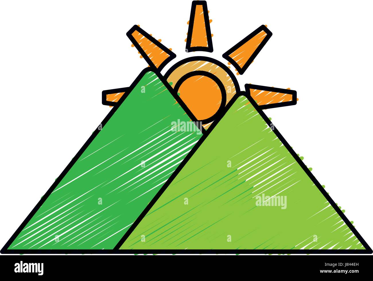 mountains and sun icon Stock Vector Image & Art - Alamy
