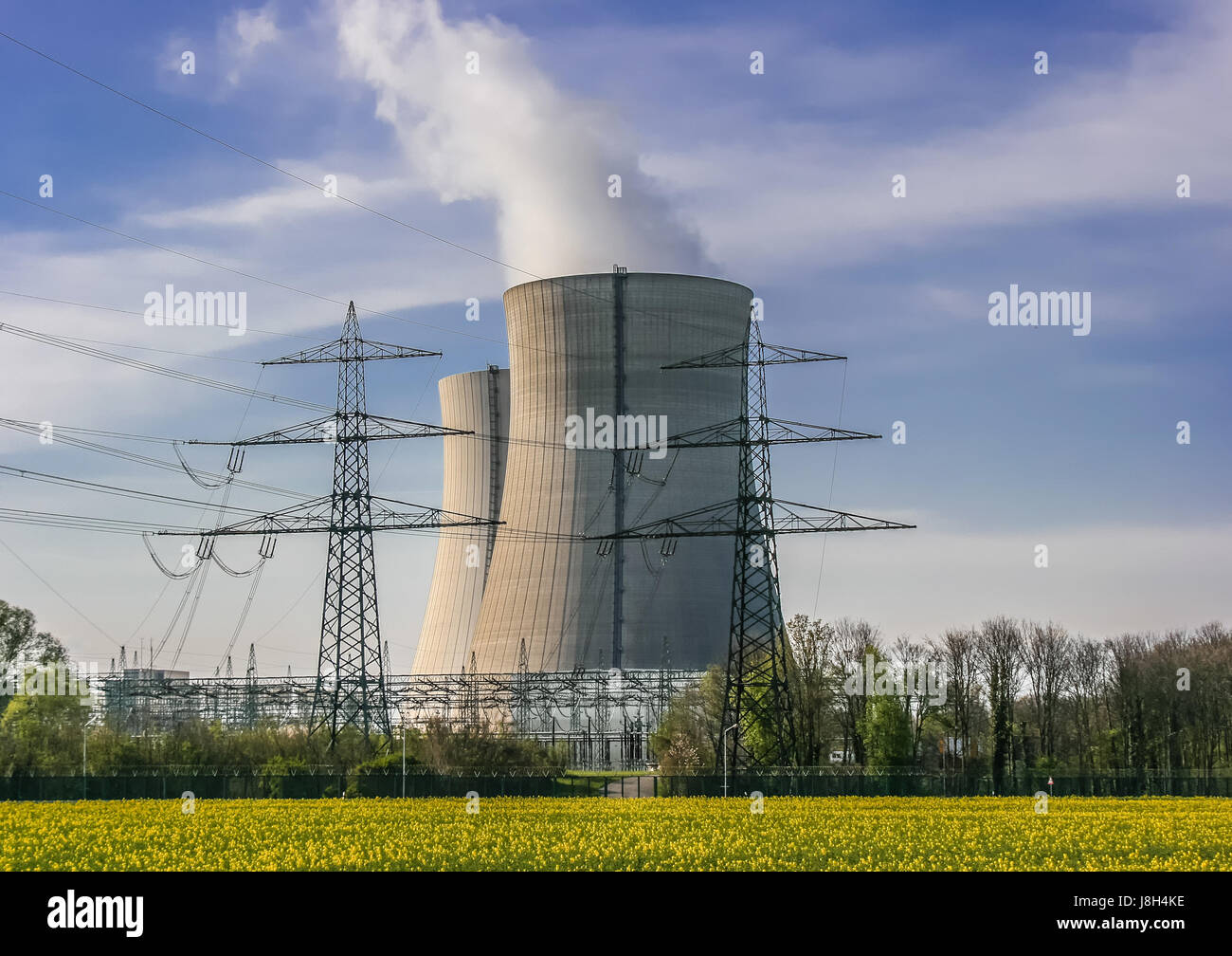 A cooling tower of a nuclear power plant in Germany Stock Photo - Alamy