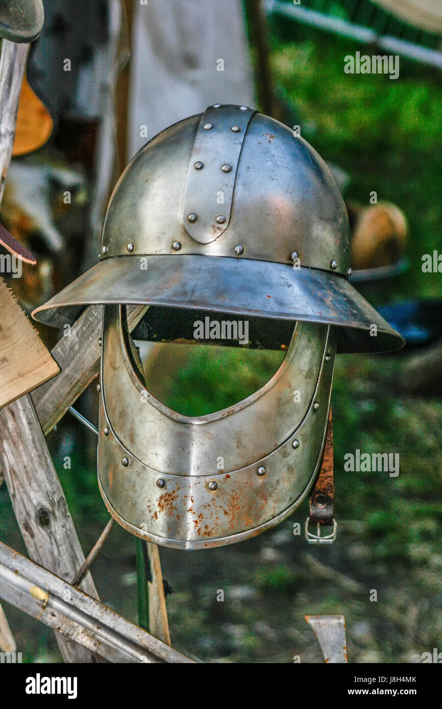 An ancient knights helmet Stock Photo - Alamy