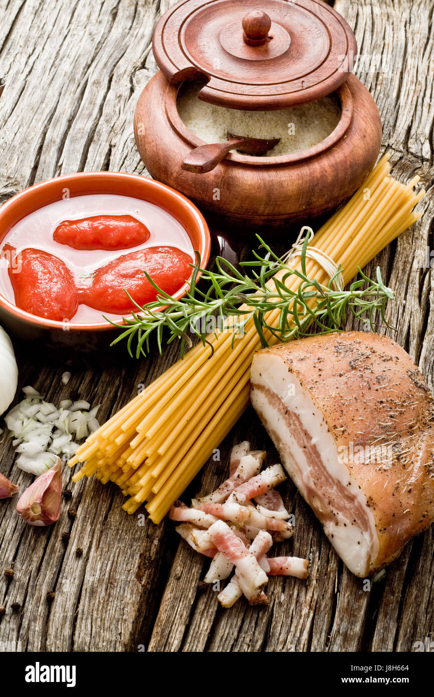 wood, spaghetti, cut, onion, garlic, pasta, recipe, rustical, rustic ...