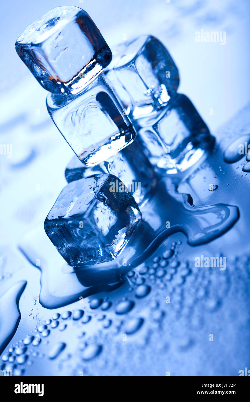 cold, cool, icy, backgrounds, cubes, water, ice, close, blue, objects ...