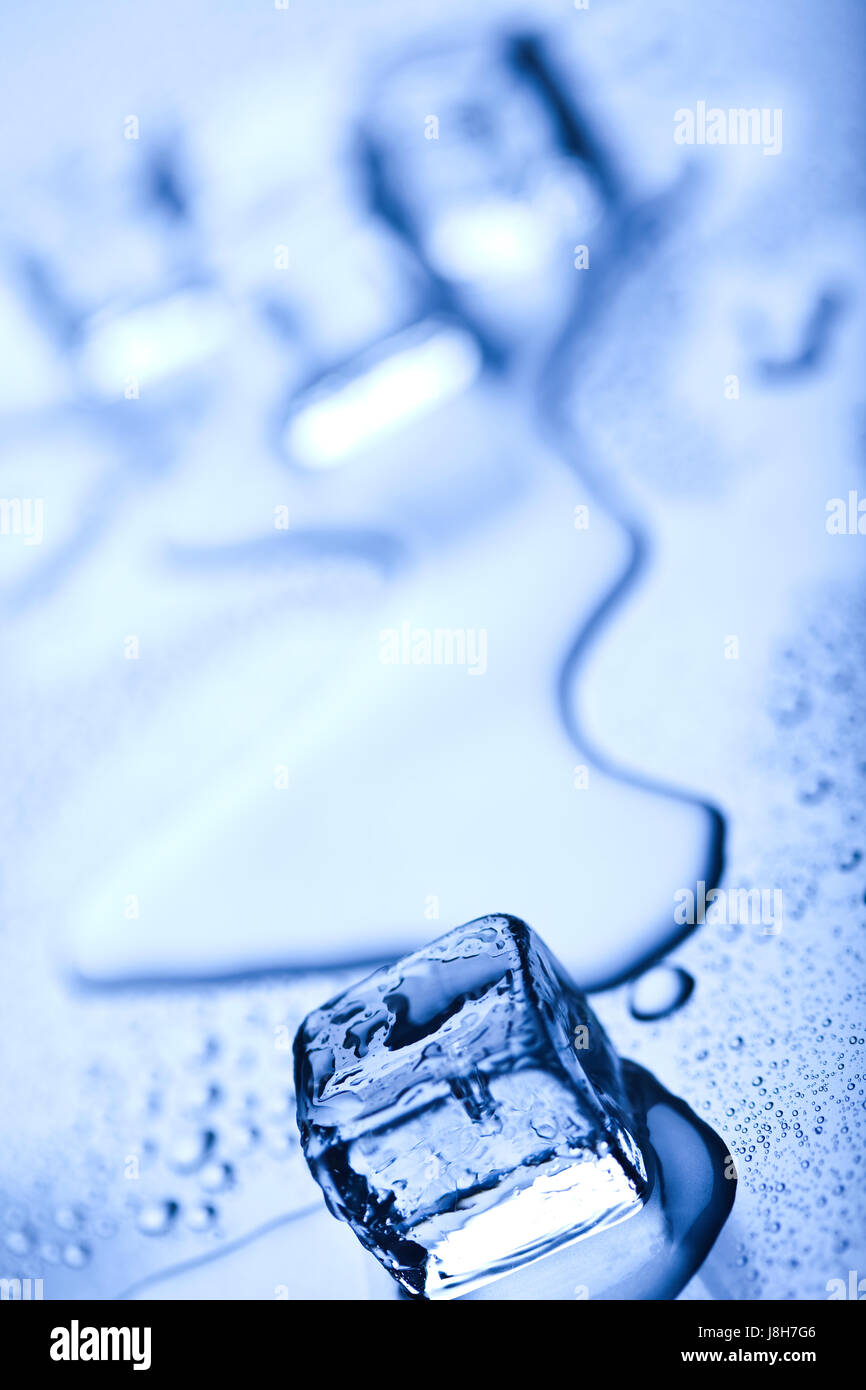 cold, cool, icy, backgrounds, cubes, water, ice, close, blue, objects ...