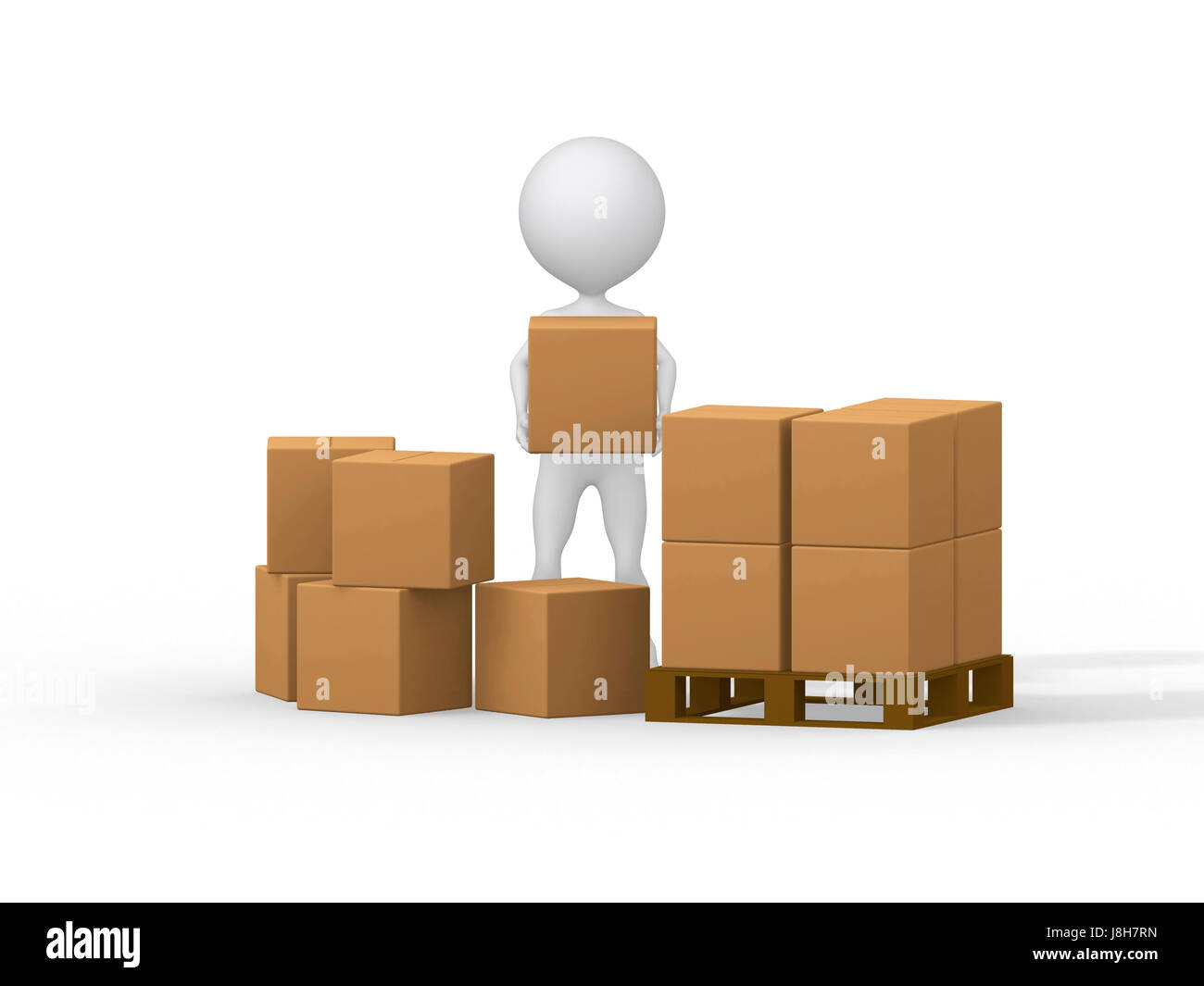 3d people carrying cardboard boxes hi-res stock photography and images ...