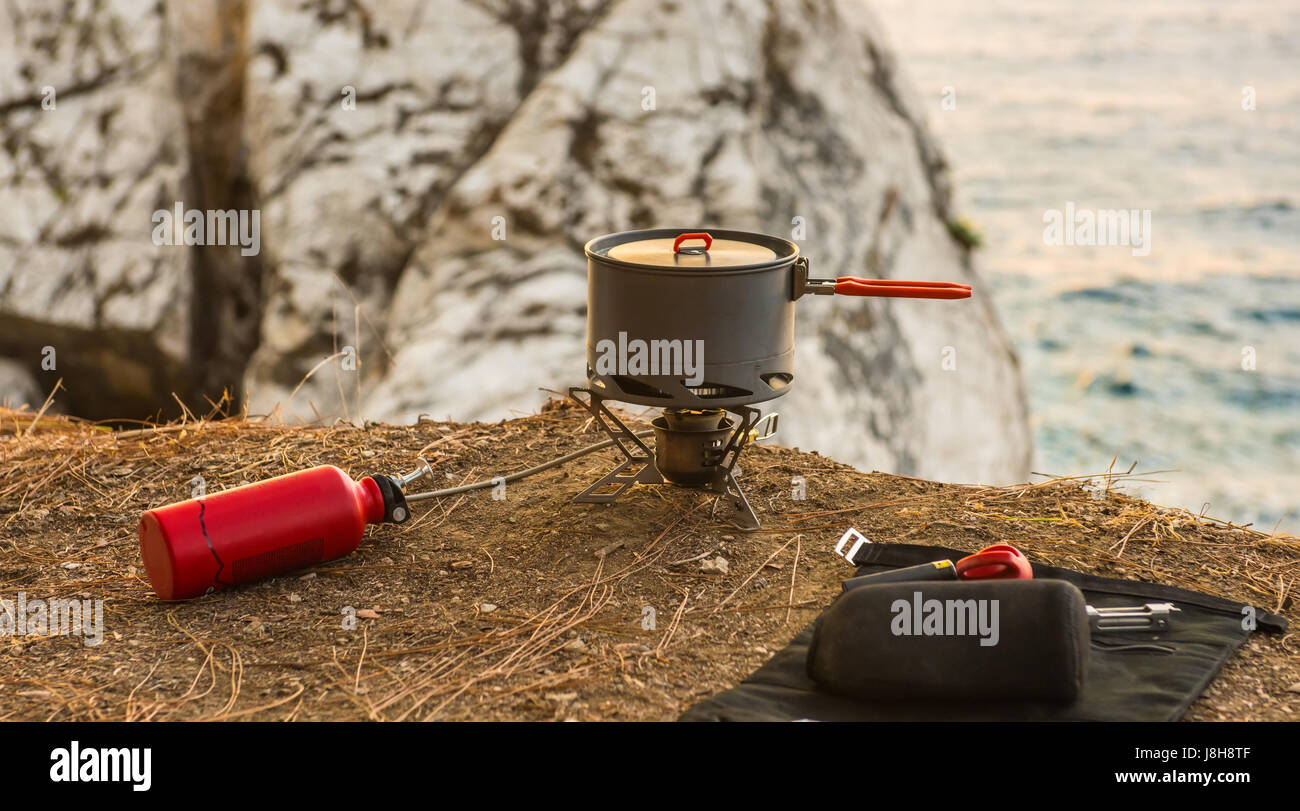 Camping stove gas canister hi-res stock photography and images - Alamy