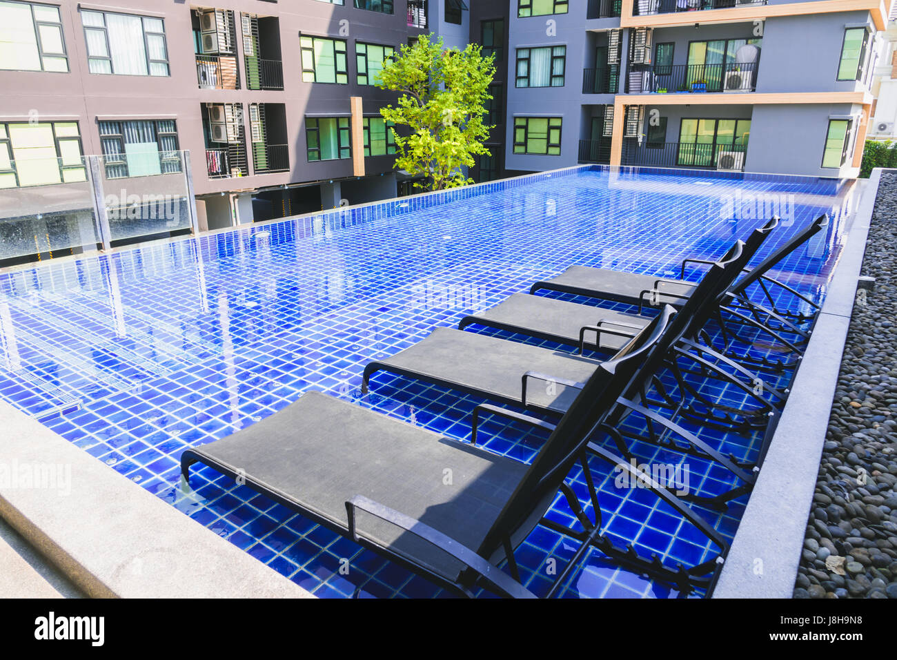 Bed in the pool Stock Photo - Alamy