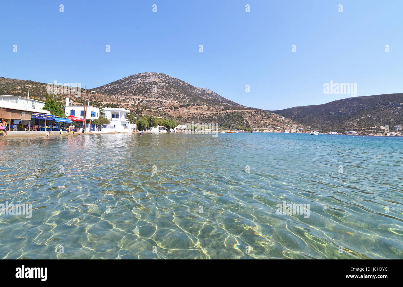 Vathi beach at Sifnos island Cyclades Greece Stock Photo - Alamy