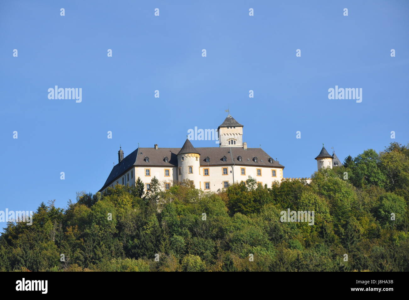 blue, historical, bavaria, sightseeing, firmament, sky, forest, chateau ...