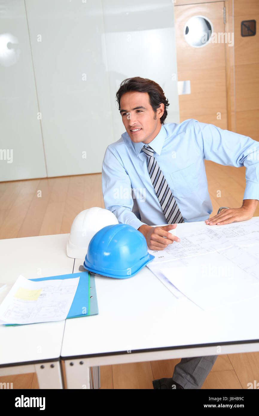 office, desk, model, design, project, concept, plan, draft, adult ...