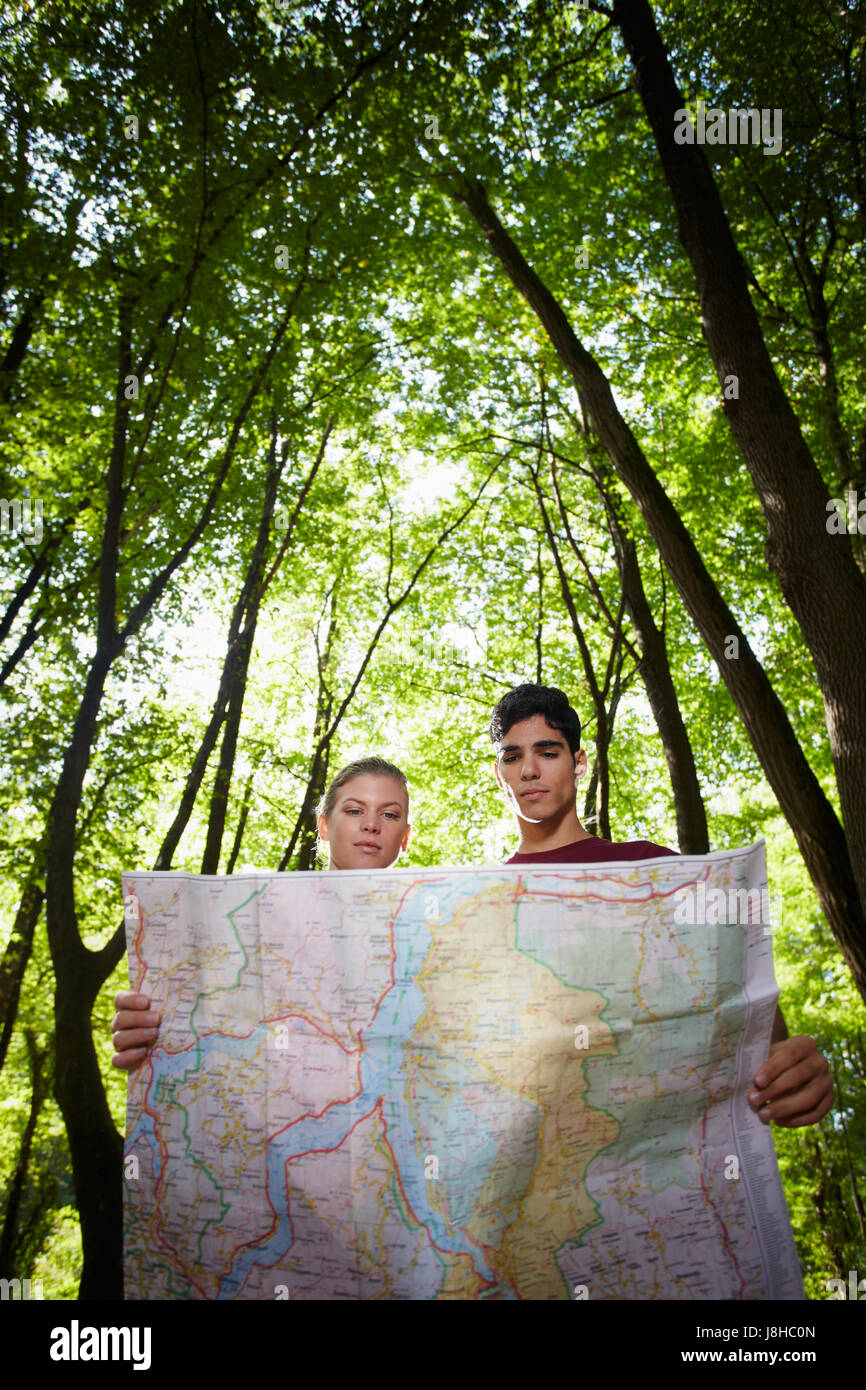 woman, lost, direction, hiking, reading, map, atlas, map of the world ...