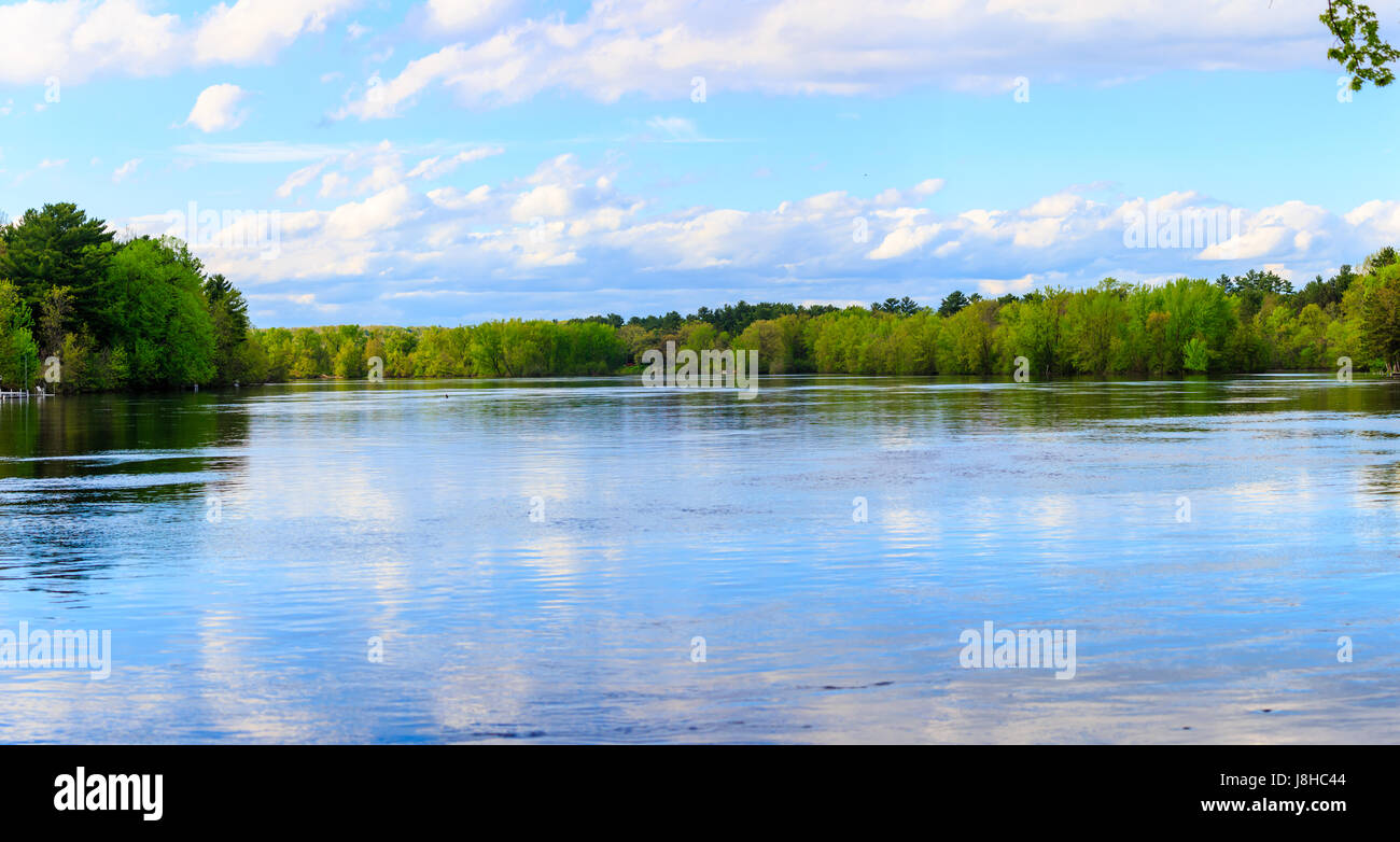 Panoramic image of the Wisconsin River on the south side of Wausau ...