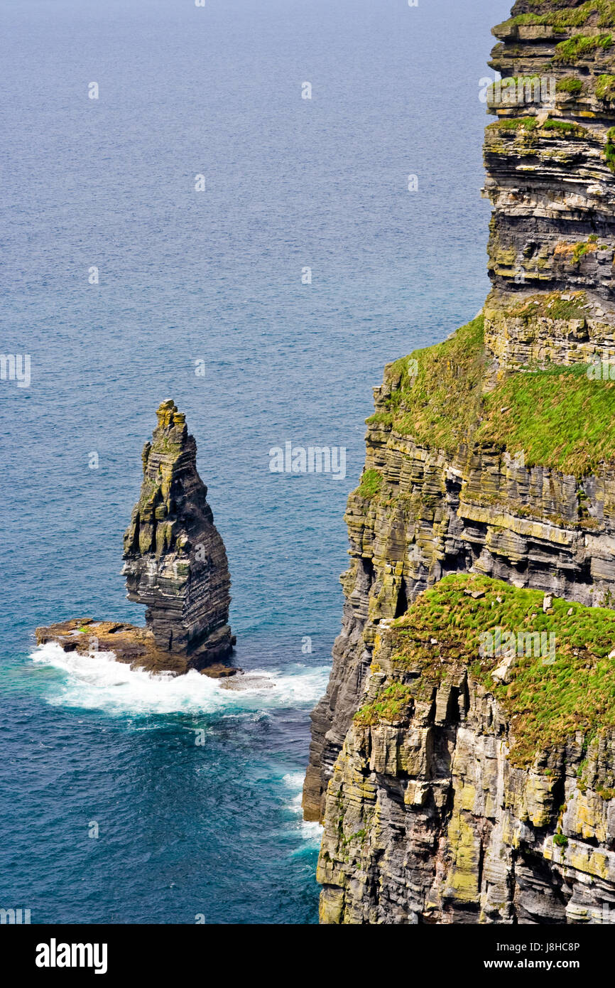 ireland, cliff, salt water, sea, ocean, water, blue, travel, mountains ...