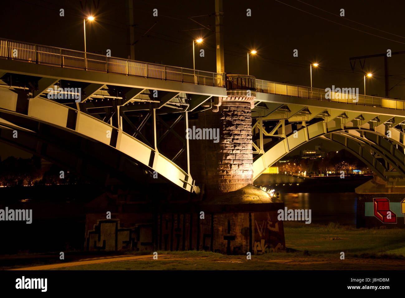 cologne, bridge, at night, night, nighttime, night photograph, arc ...