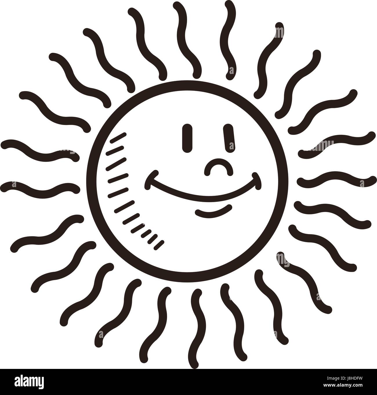 smiling sun cartoon character weather sign temperature Stock Vector ...