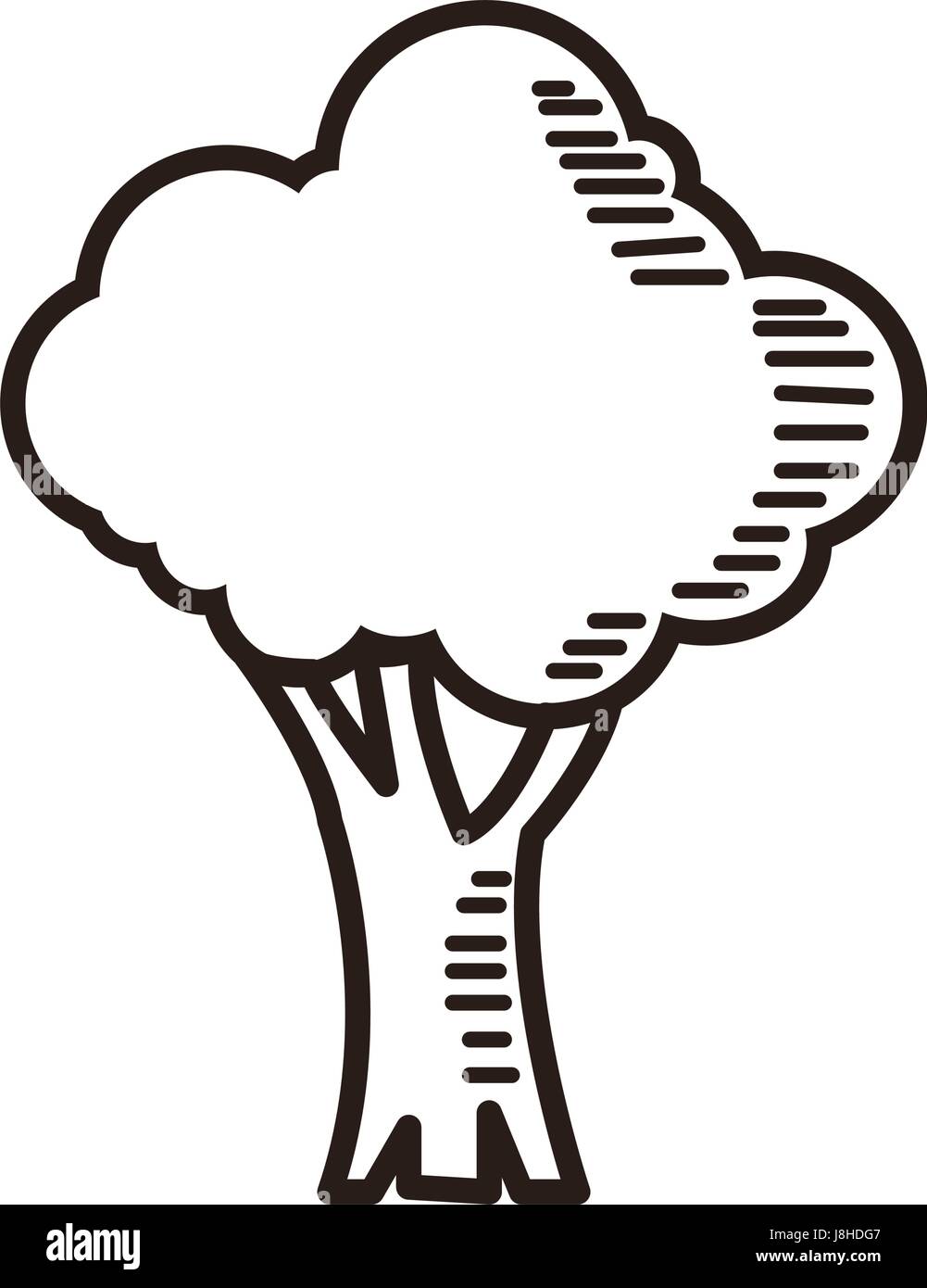 tree cartoon ecology environment natural outline Stock Vector Image ...