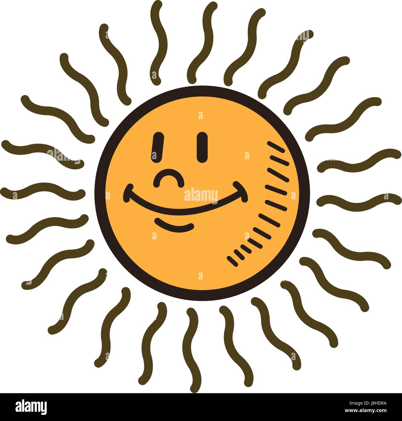 smiling sun cartoon character weather sign temperature Stock Vector ...