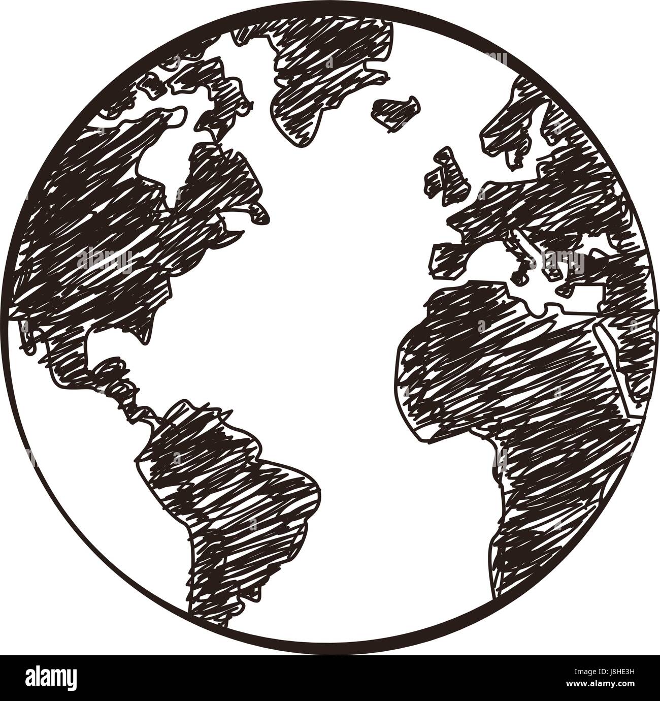 earth planet, world globe travel concept engraving Stock Vector Image ...