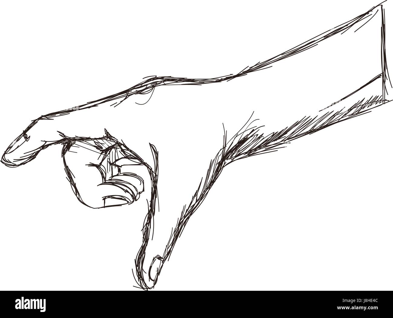 human hand gesture finger sketch icon Stock Vector Image & Art - Alamy