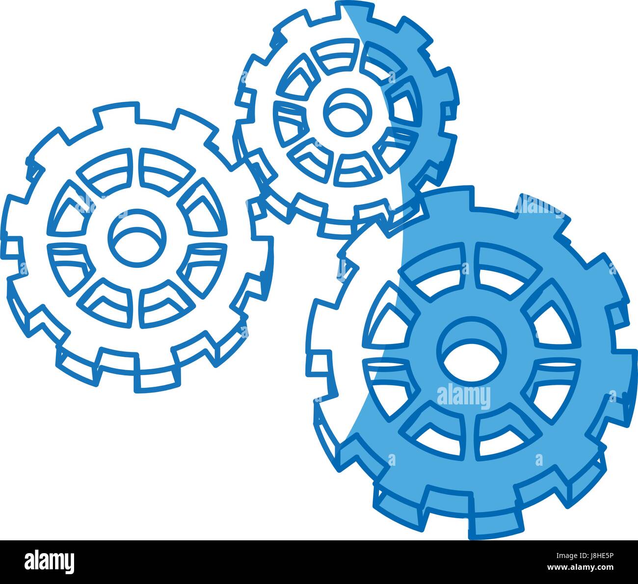 gears working teamwork. machinery pin wheel icon Stock Vector Image ...
