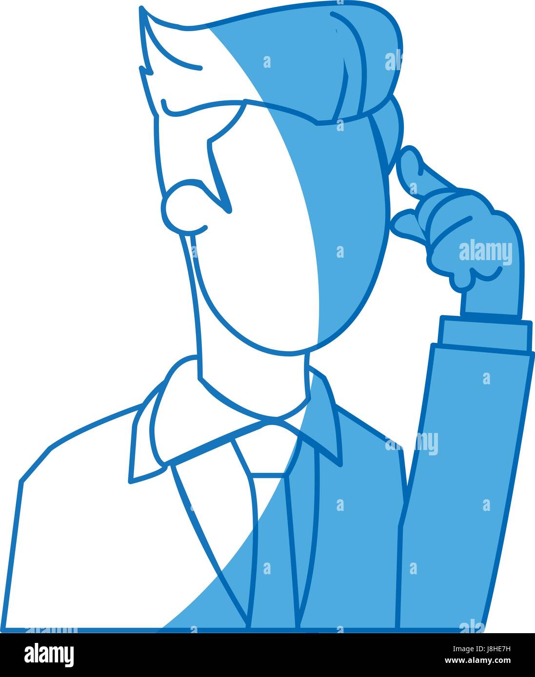 cartoon business man manager employee thinking Stock Vector Image & Art ...